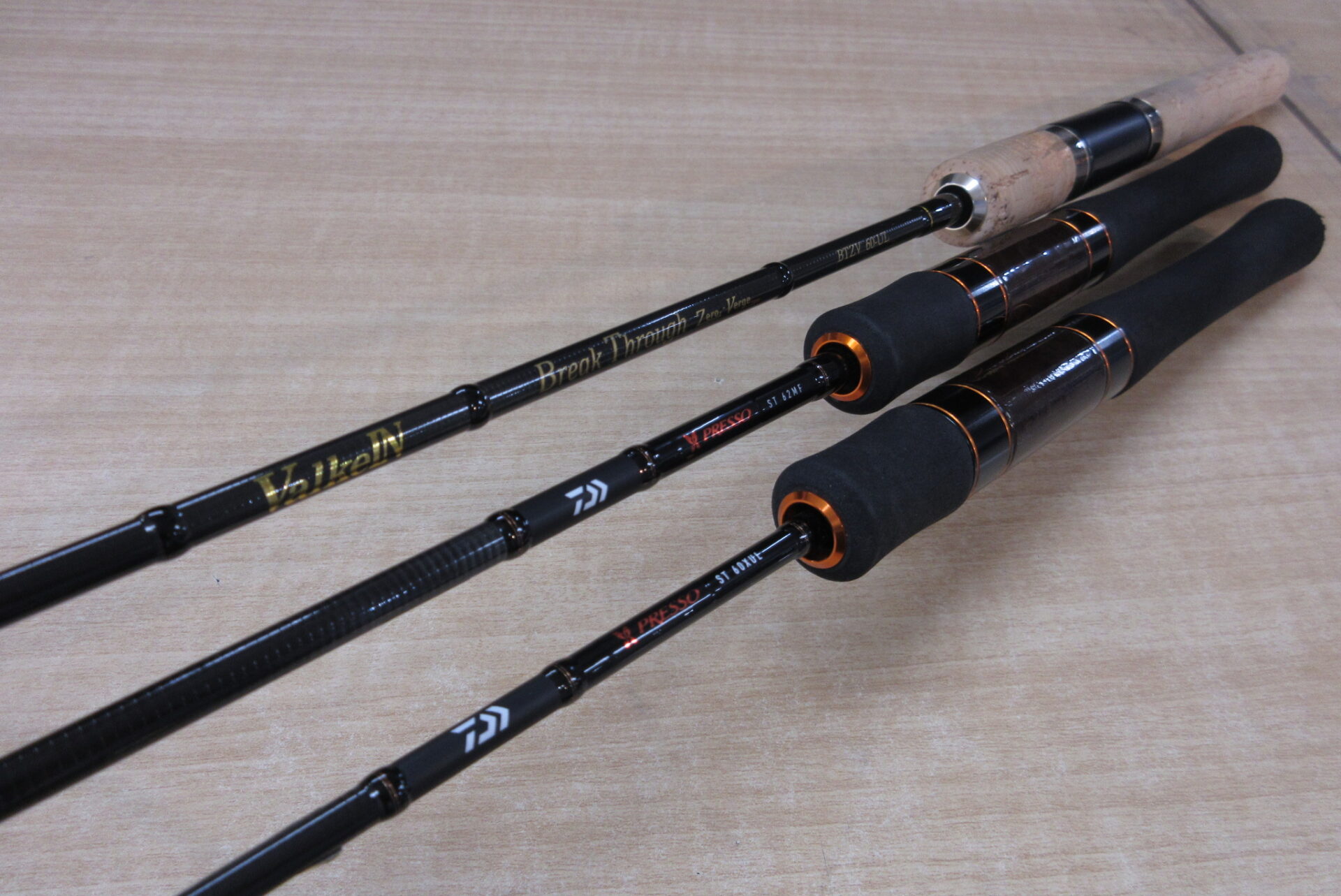 釣具いちばん館の買取情報『ヴァルケインのブレイクスルーZV BTZV60ーUL、ダイワのプレッソST60XUL、プレッソST62MF』釣具いちばん館