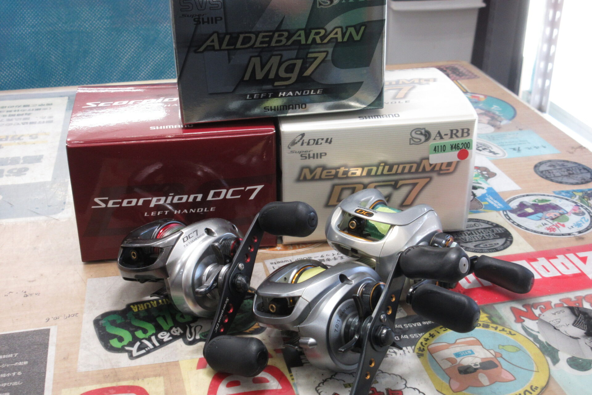 シマノの11スコーピオンDC7、09アルデバランMG7、08メタニウムMgDC7を買取りました。釣具いちばん館は埼玉最高額買取目指しています。釣具いちばん館